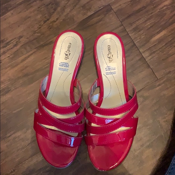 East 5th | Shoes | East 5th Red Patent Leather Sandal Slides | Poshmark